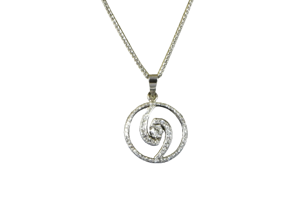 Vintage 18ct White Gold Diamond Pendant | Gray Reid Gallery