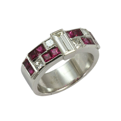 Modern 18ct Ruby & Diamond Ring in White Gold – Gray Reid Gallery
